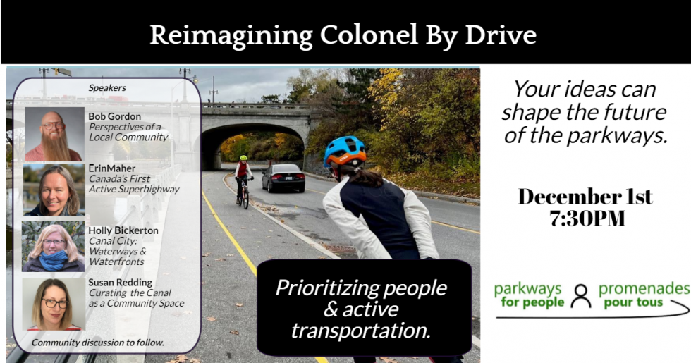 Reimagining Colonel By Drive – 1 December 7:30pm on Zoom | Parkways for ...